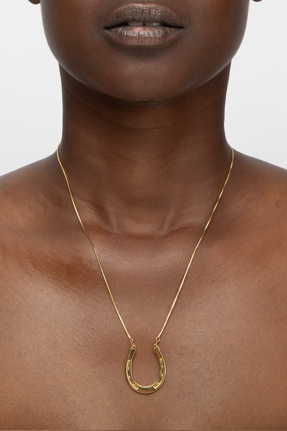 Large gold horseshoe necklace store